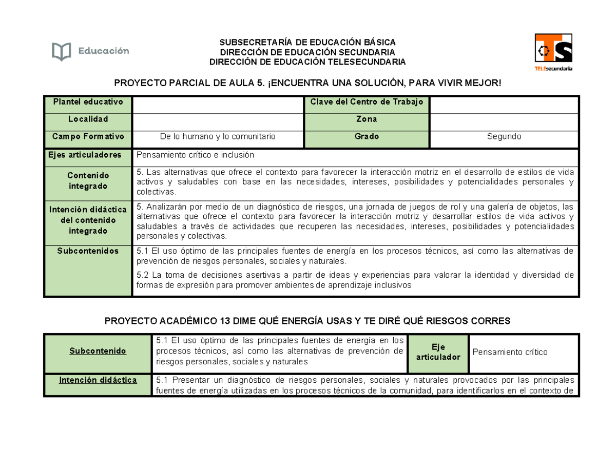 PPA 5 DE LO Humano Y LO Comunitario - DIRECCIÓN DE EDUCACIÓN SECUNDARIA DIRECCIÓN DE EDUCACIÓN ...
