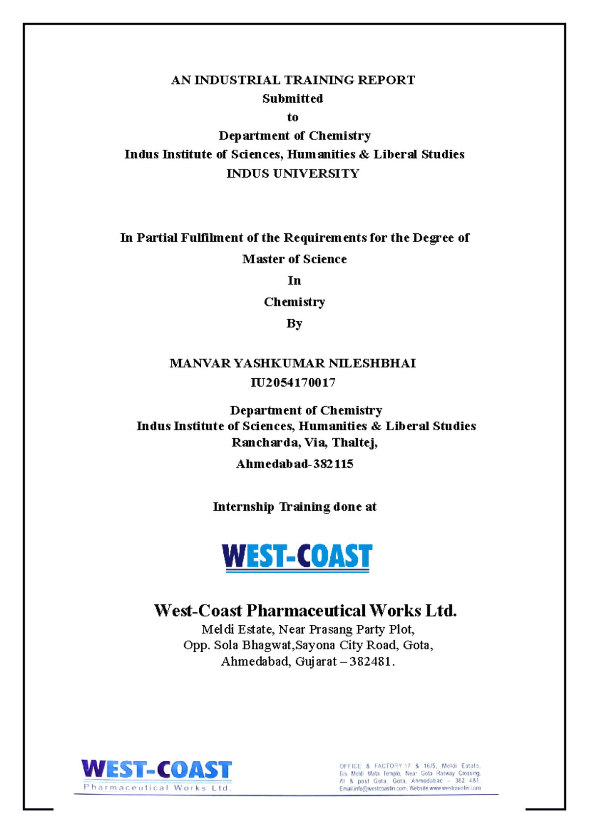 Internship Report Joker - AN INDUSTRIAL TRAINING REPORT Submitted to ...