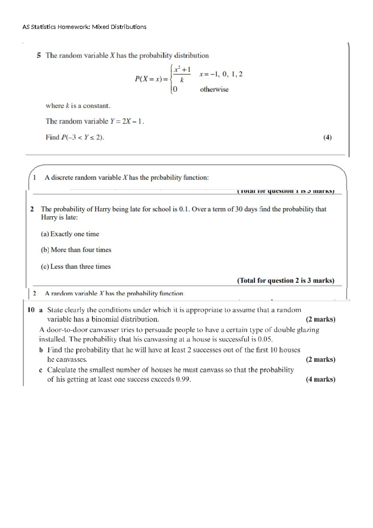 9. Mixed Distributions - Studocu