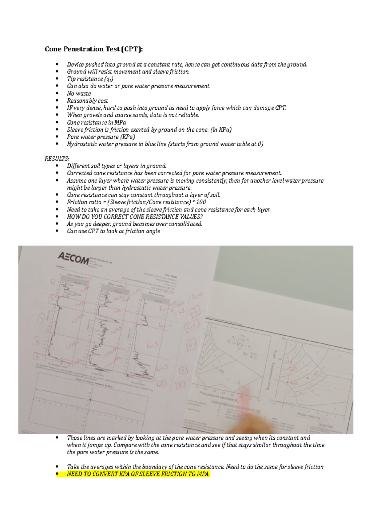 CPT - Notes on CPT analysis - Cone Penetration Test (CPT): Device ...