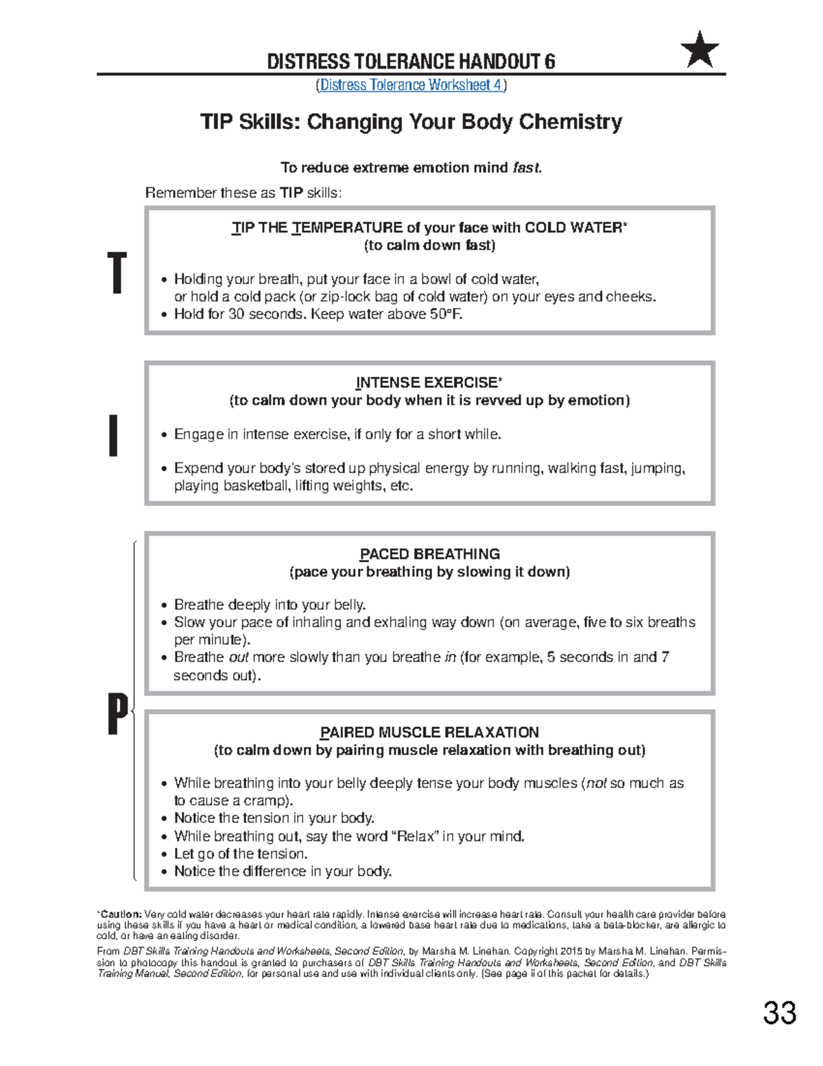 TIP-Skills - From DBT Skills Training Handouts and Worksheets, Second ...