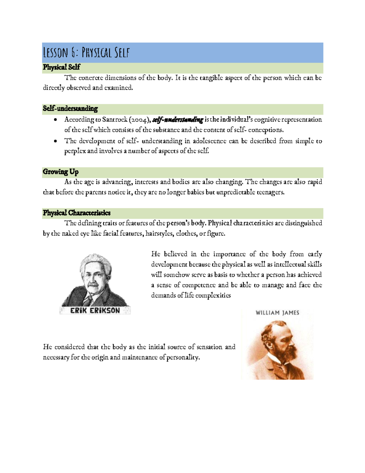 UTS Finals - FROM PLM - Lesson 6: Physical Self Physical Self The ...