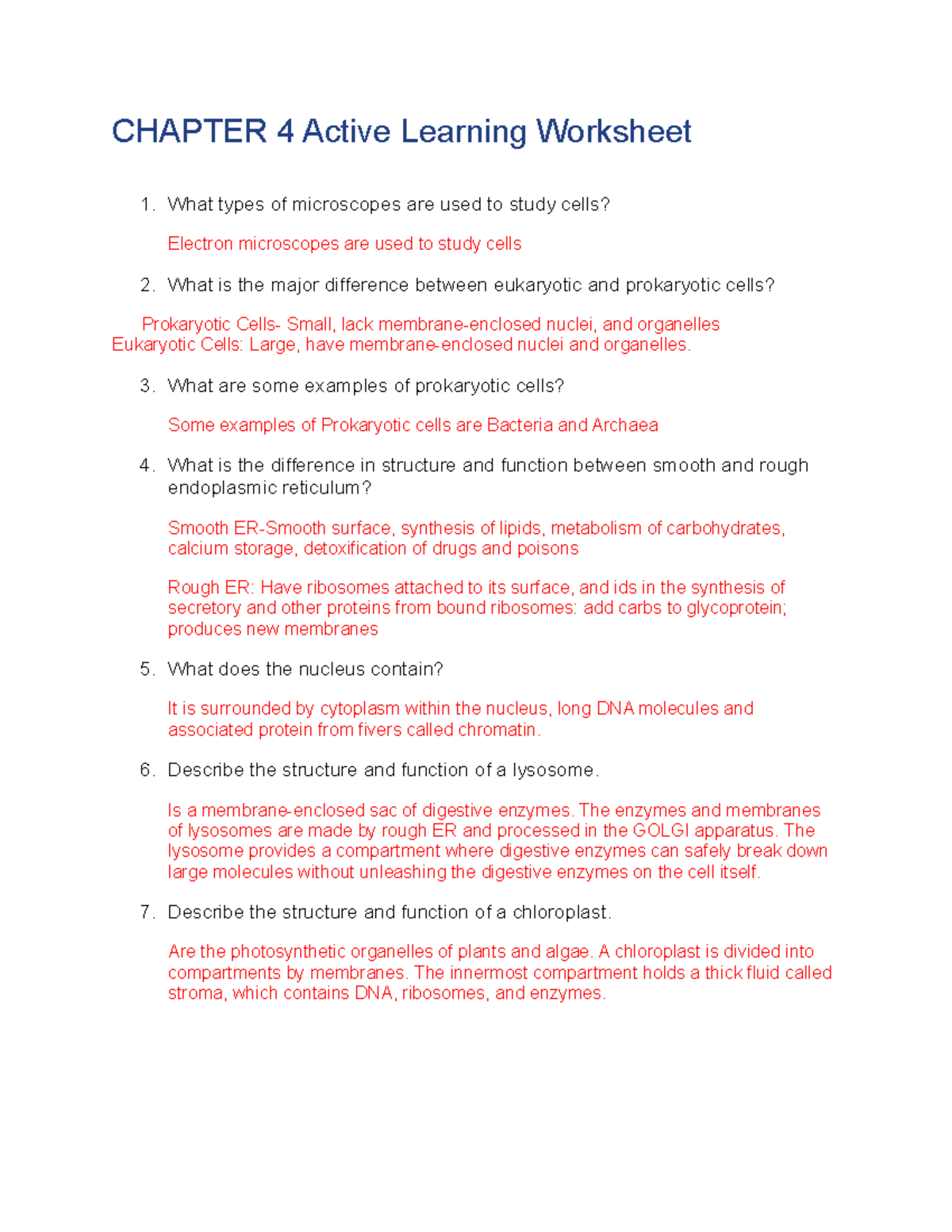 Chapter 4 cells - Biology - CHAPTER 4 Active Learning Worksheet 1. What ...
