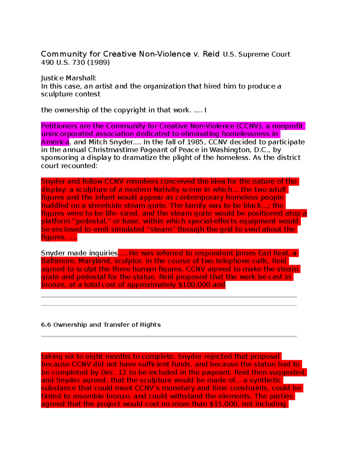 Community for Creative Nonviolence v. Reid - Community for Creative Non ...