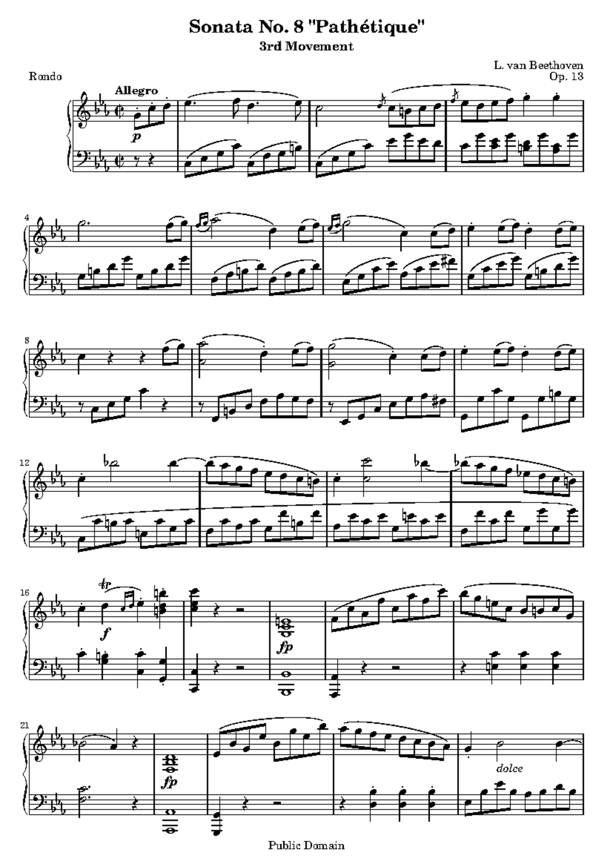 Pathetique-3-a4 - Partituras para piano clásico - Sonata No. 8 ...