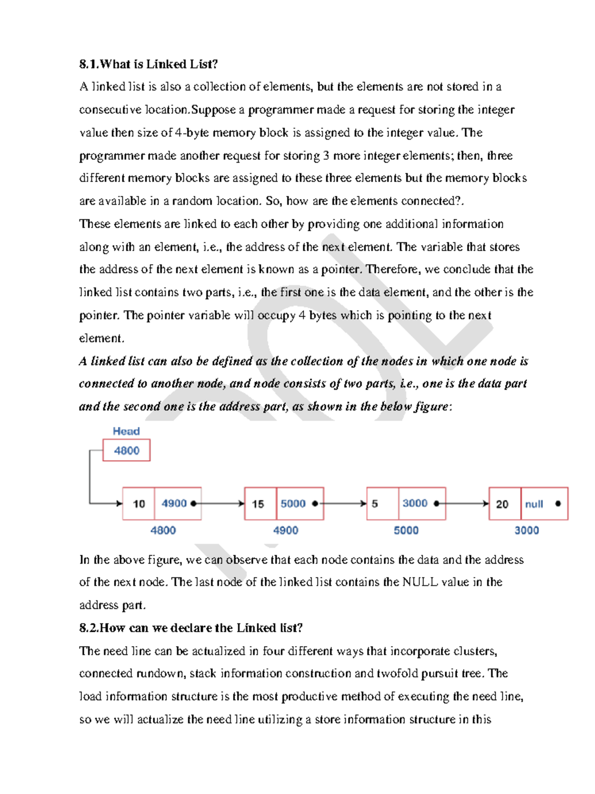 Ass 38 Basic Data Structure 81 Is Linked List A Linked List Is Also A Collection Of