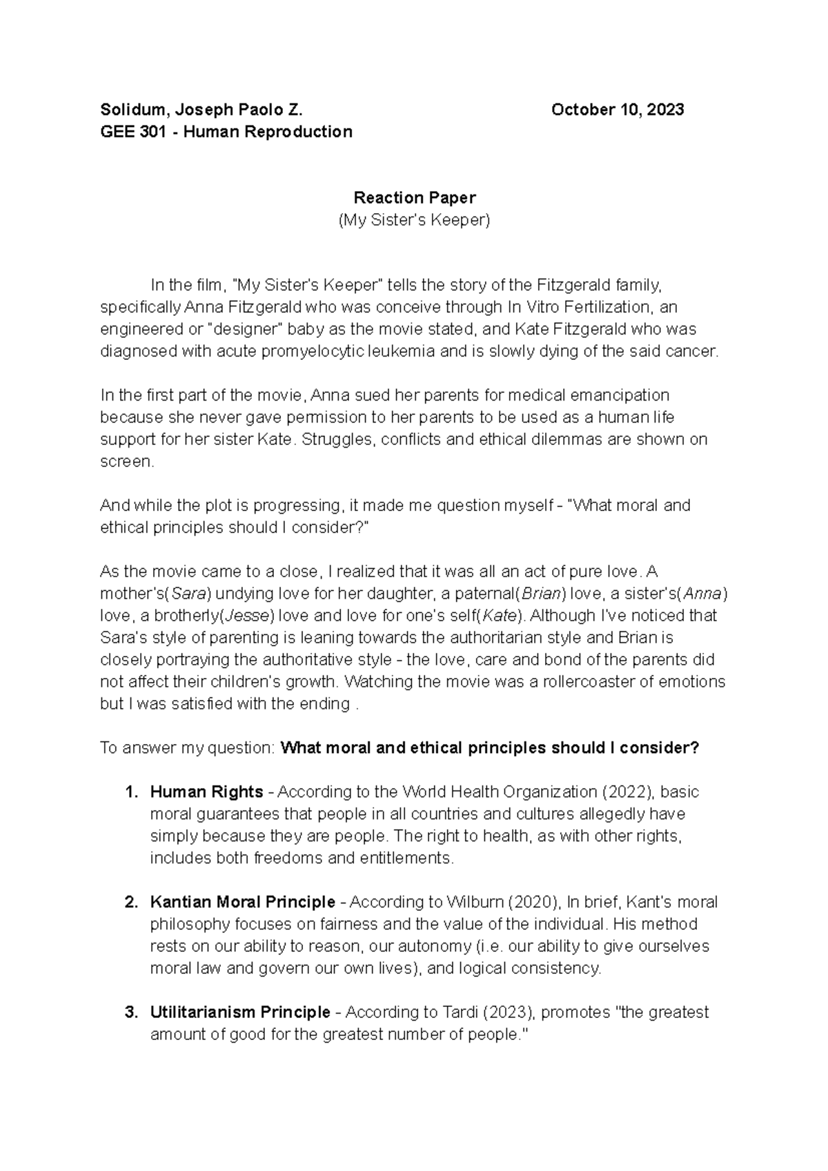 Reaction Paper BSN1B Solidum, Joseph - Solidum, Joseph Paolo Z. October ...