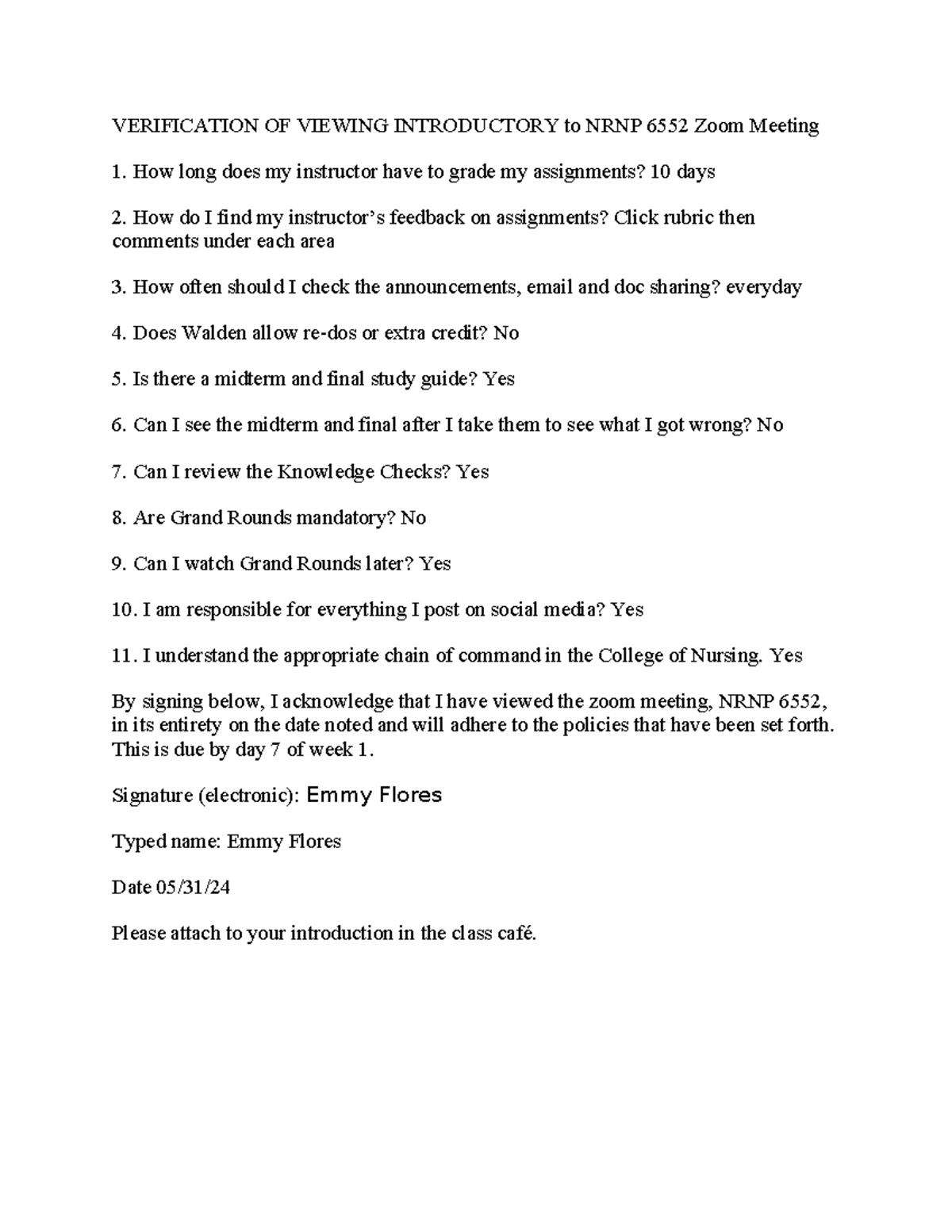 NRNP 6552 Verification OF Zoom Meeting - VERIFICATION OF VIEWING ...