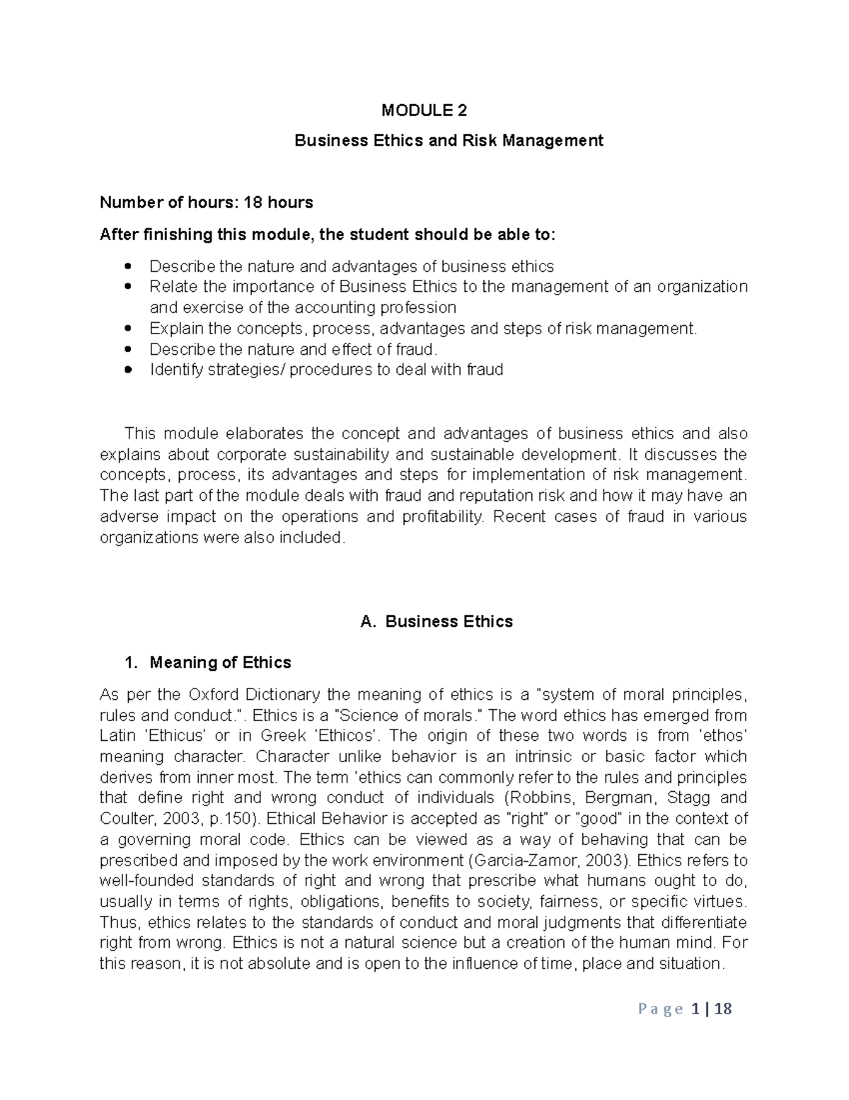 Module 2 Part 1 Governancee/ MODULE 2 GOVERNANCE - MODULE 2 Business ...