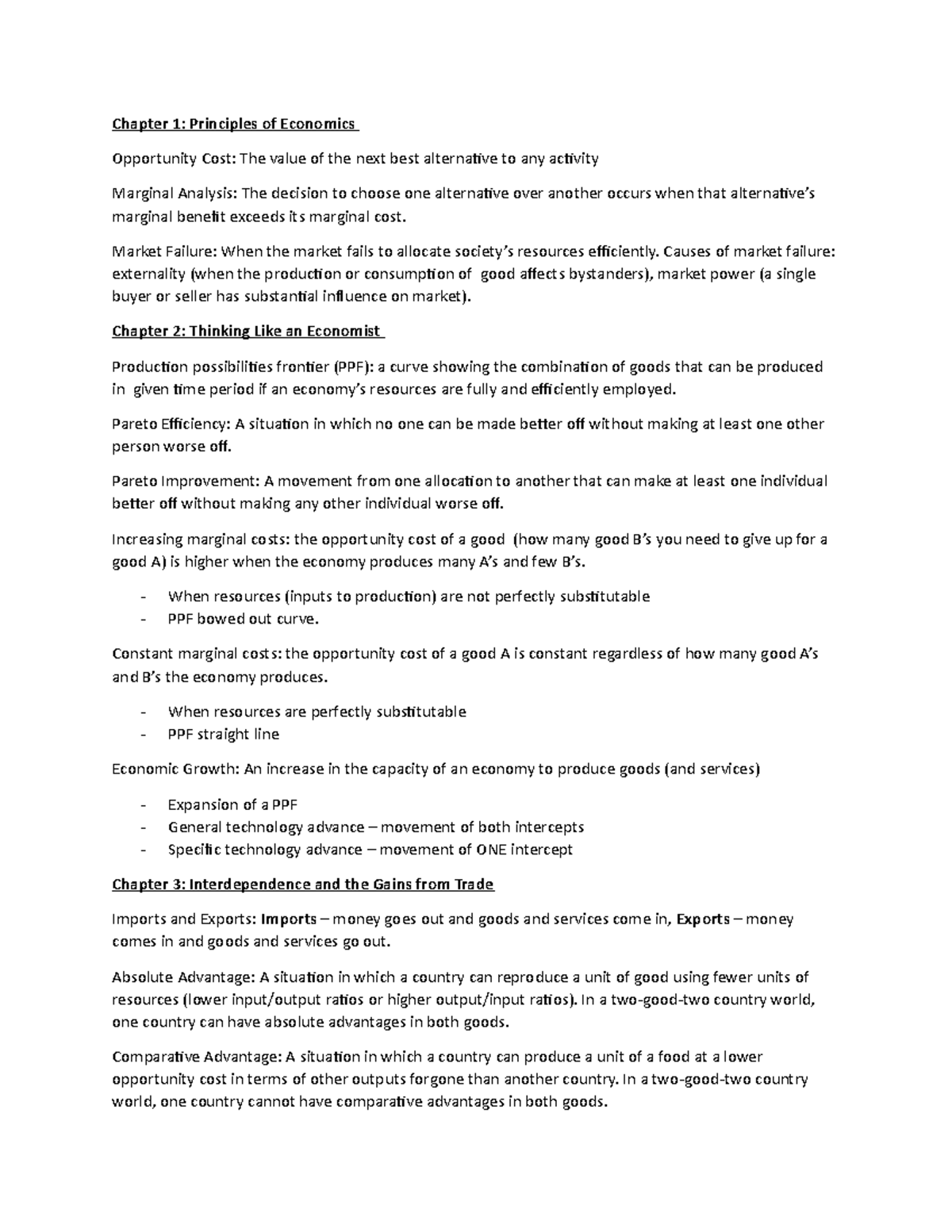 Econ Final - Review - Chapter 1: Principles of Economics Opportunity ...