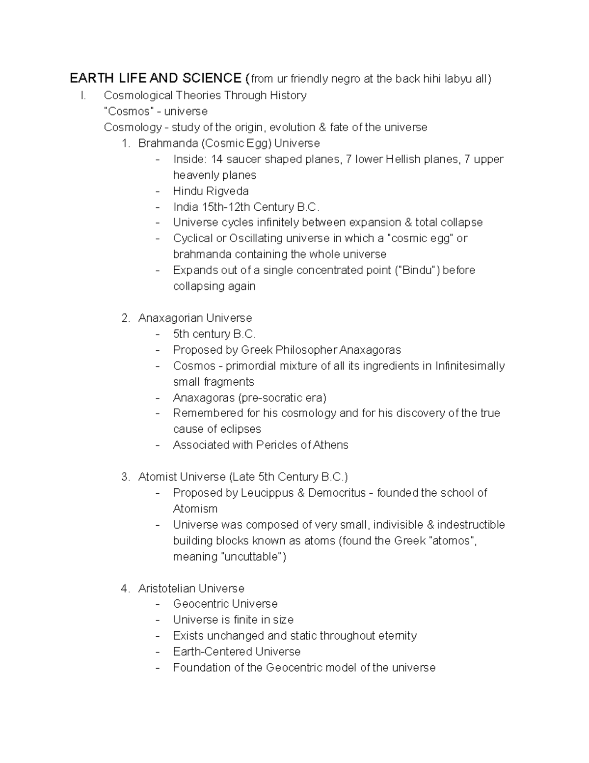 Earth LIFE AND Science - EARTH LIFE AND SCIENCE (from ur friendly negro ...