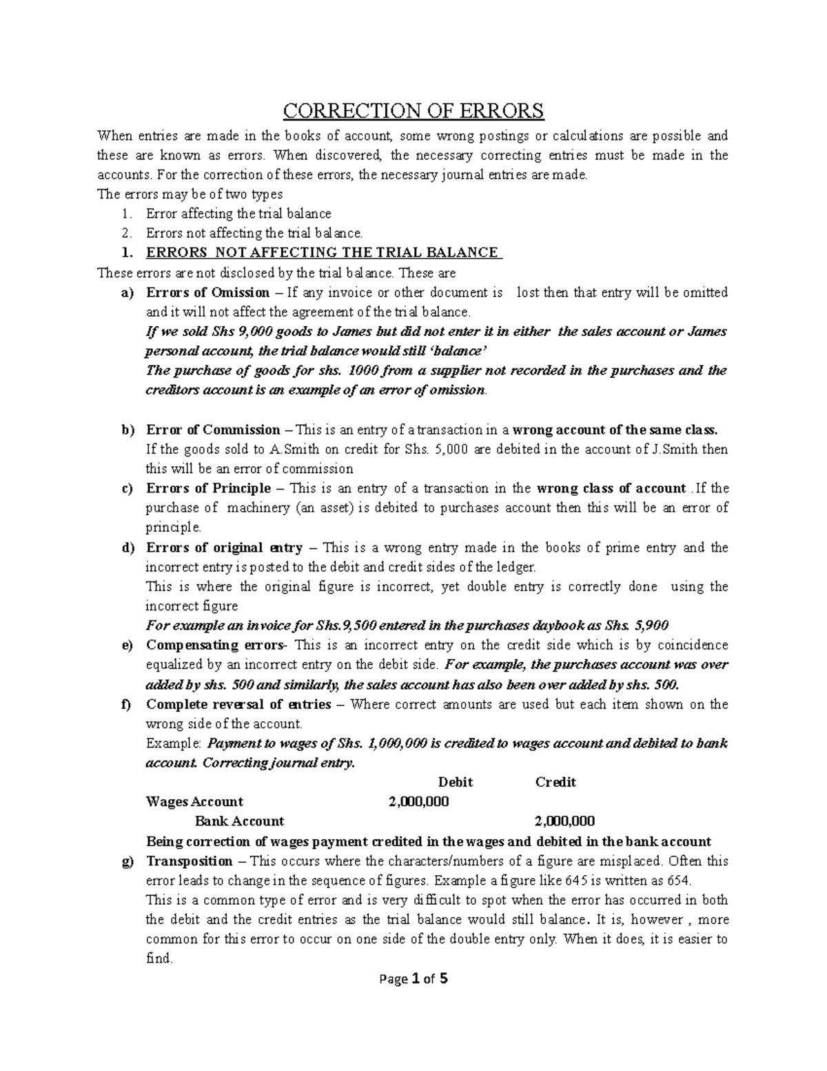 Edited 2022 Correction OF Errors - CORRECTION OF ERRORS When entries ...