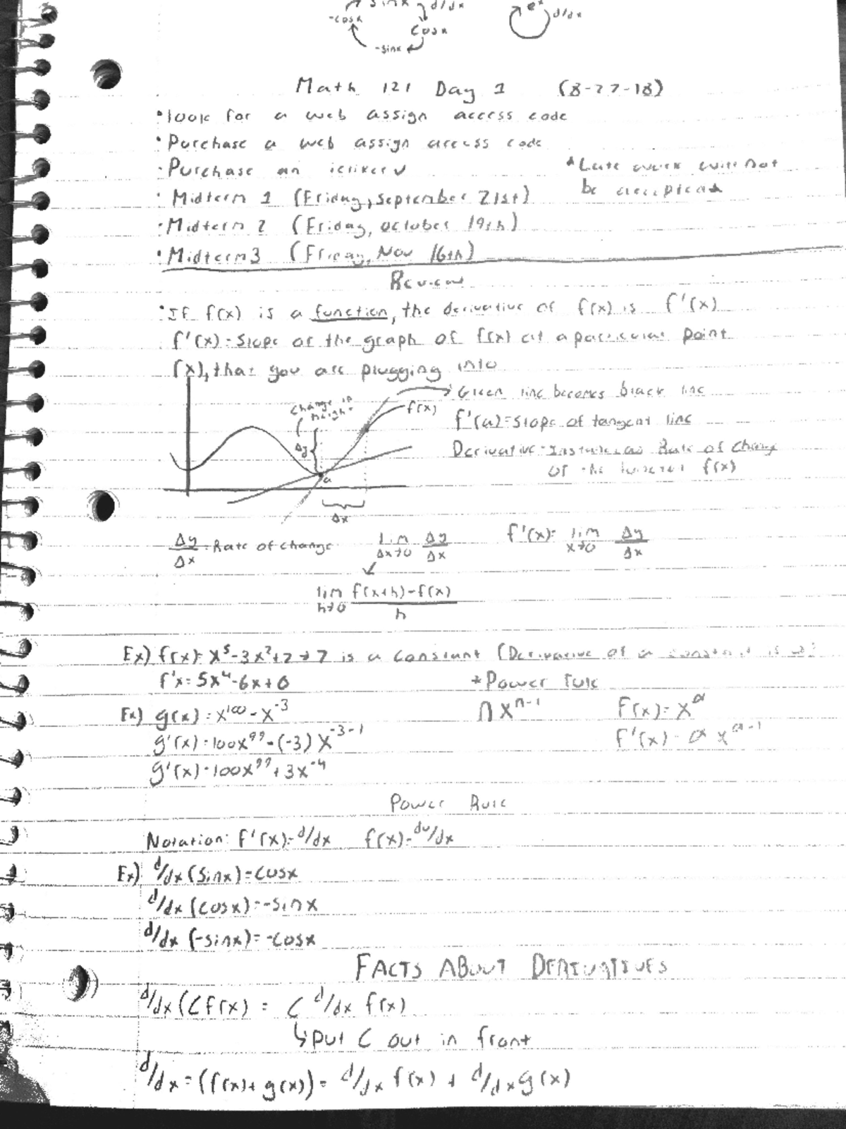 MATH 121 Notes - MATH 121 COURSE TAKEN AT CSU CHICO. TOPICS COVERED IN ...