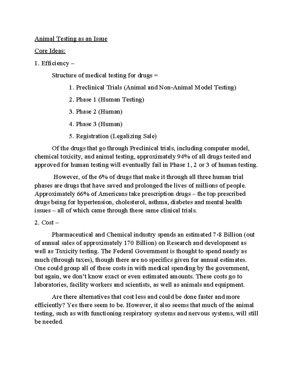 1Animal Testing as an Issue - Animal Testing as an Issue Core Ideas ...