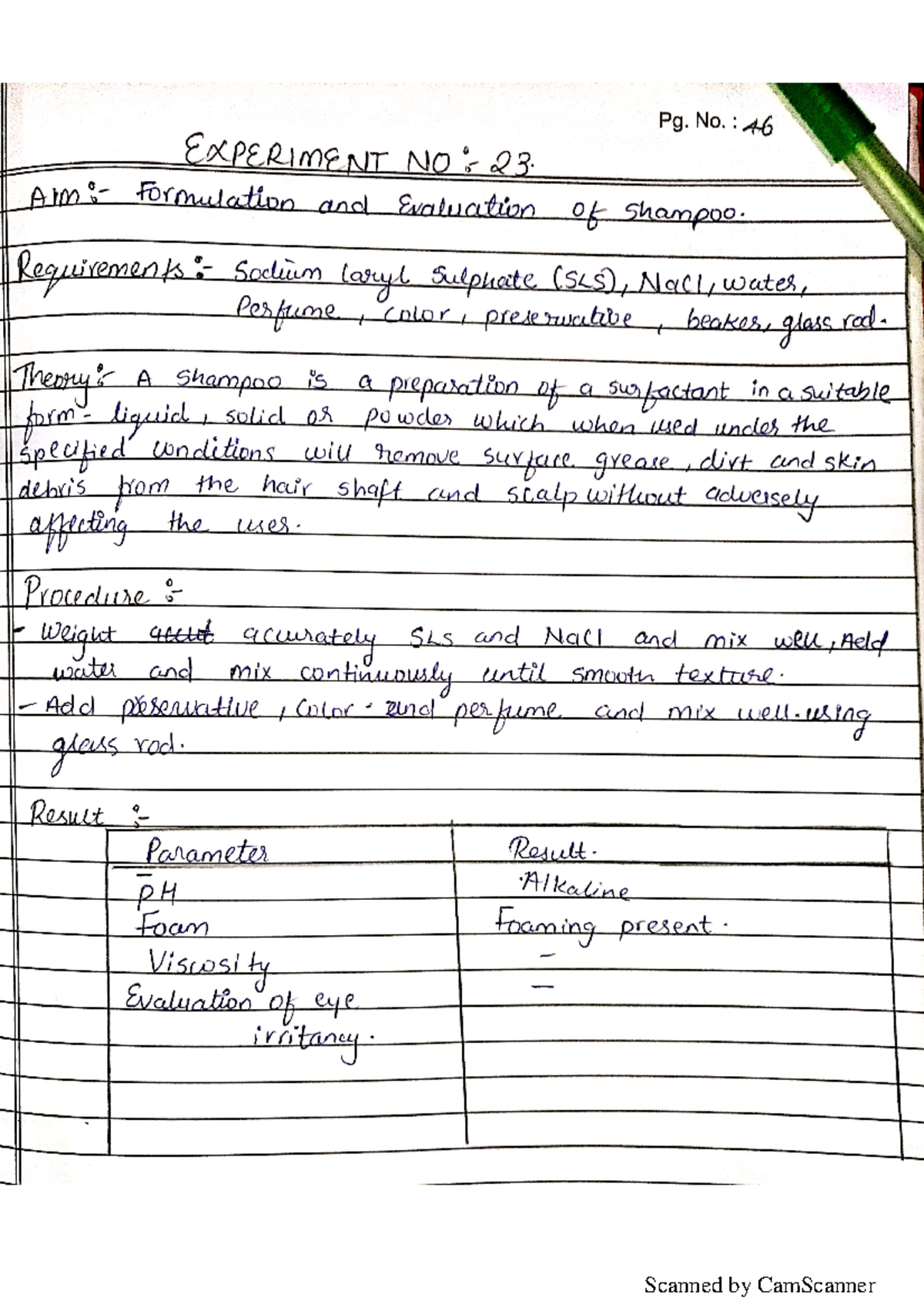 Expt 23 formulation - Pharmacy - Scanned by CamScanner Scanned by ...