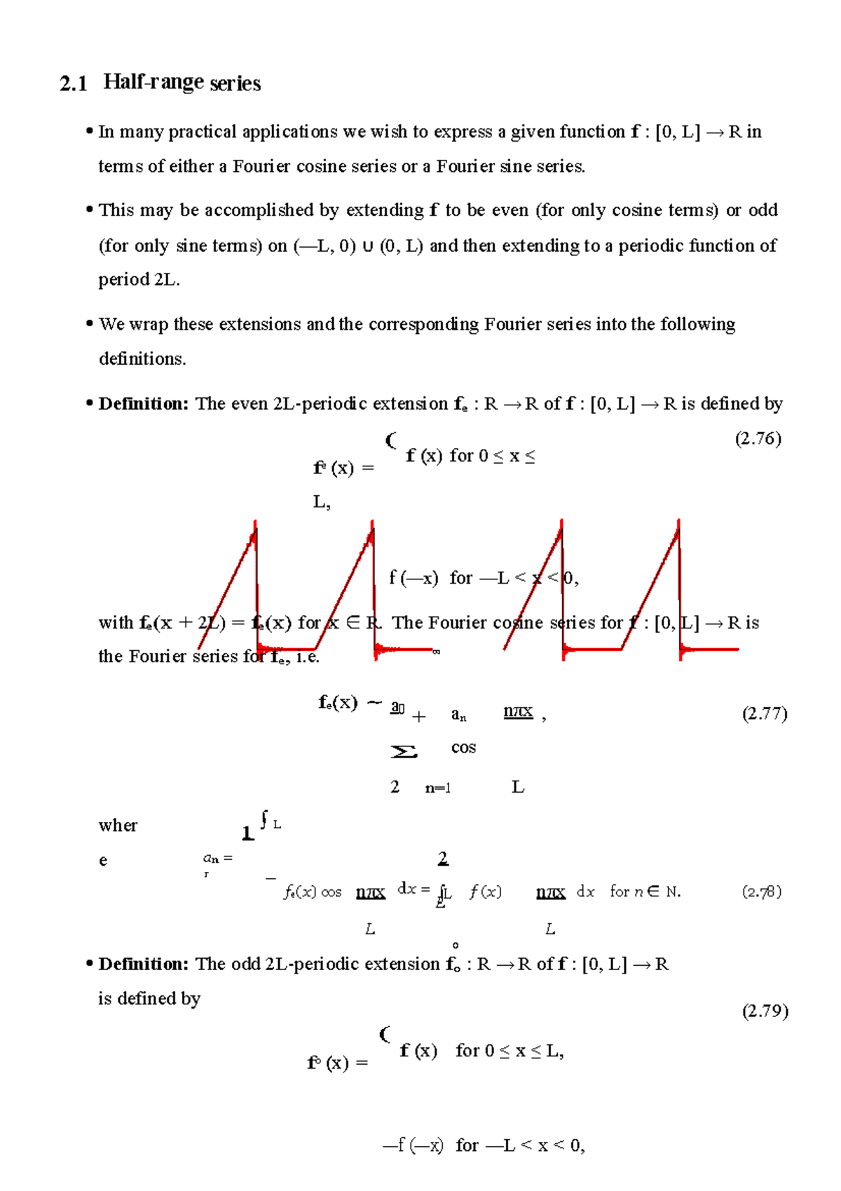 FS-PDE-13 - Half-range series - 2 Half-range series • In many practical ...