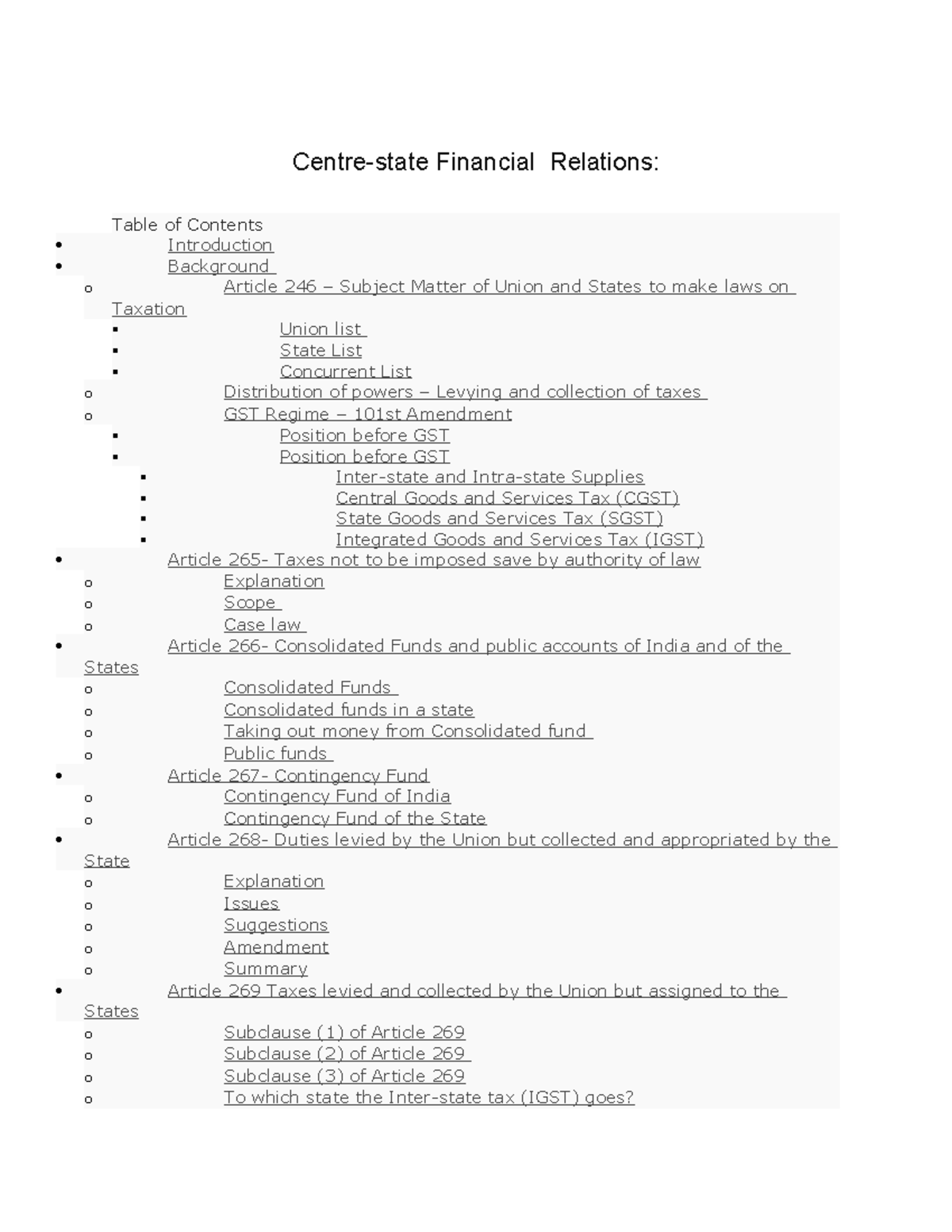 Financial Relations - Law noted - Centre-state Financial Relations ...