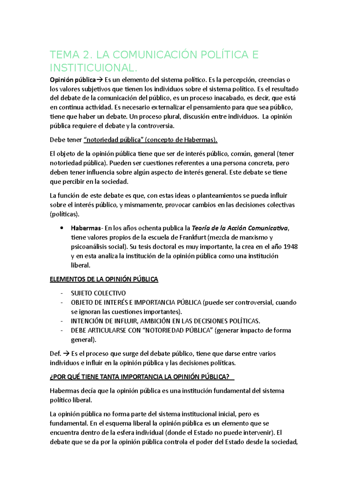 TEMA 2.LA Comunicación Política E Institicuional - Fundamentos CCPP - UV - StuDocu