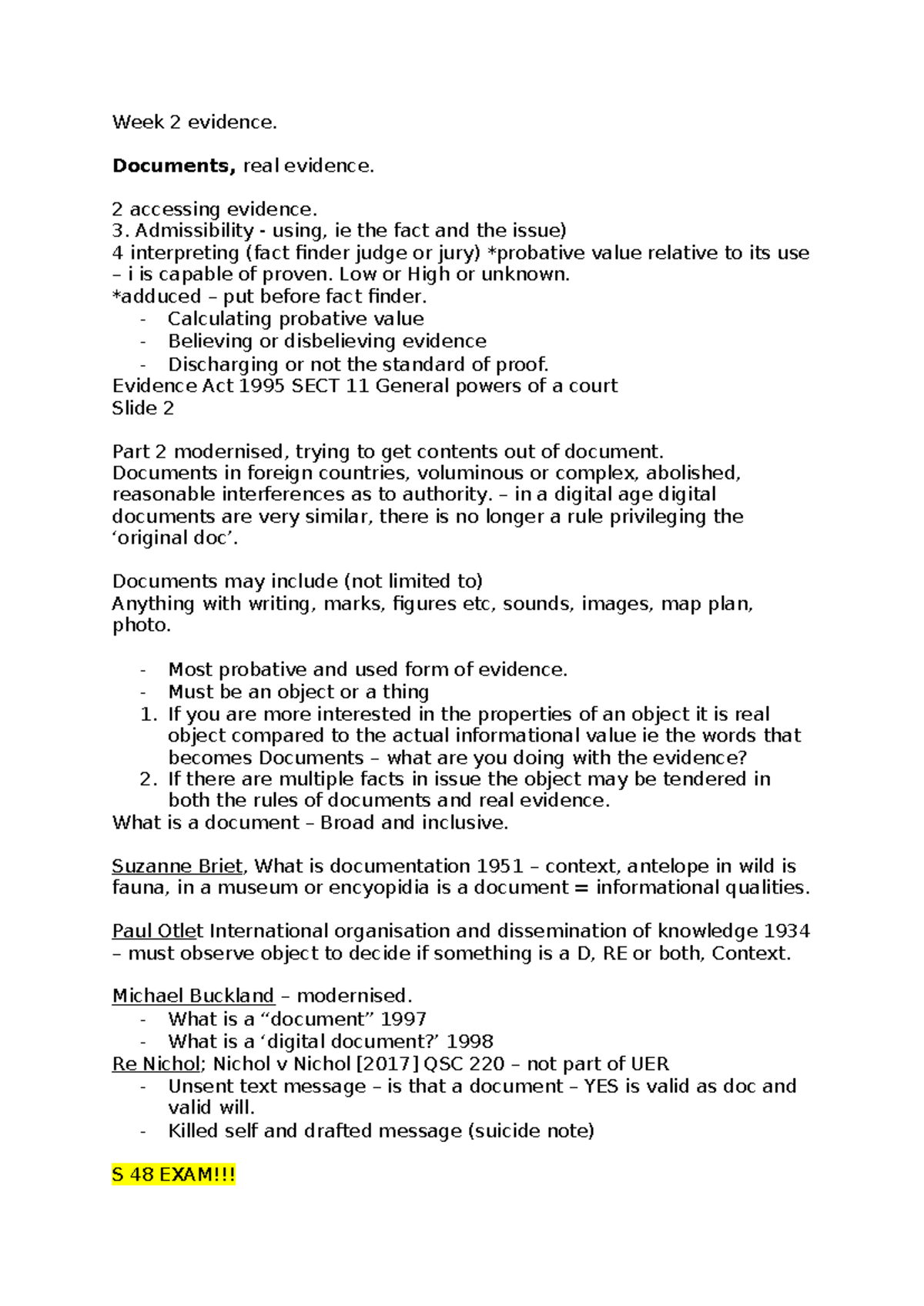 Week 2 evidence - week 2 summary - Week 2 evidence. Documents, real ...