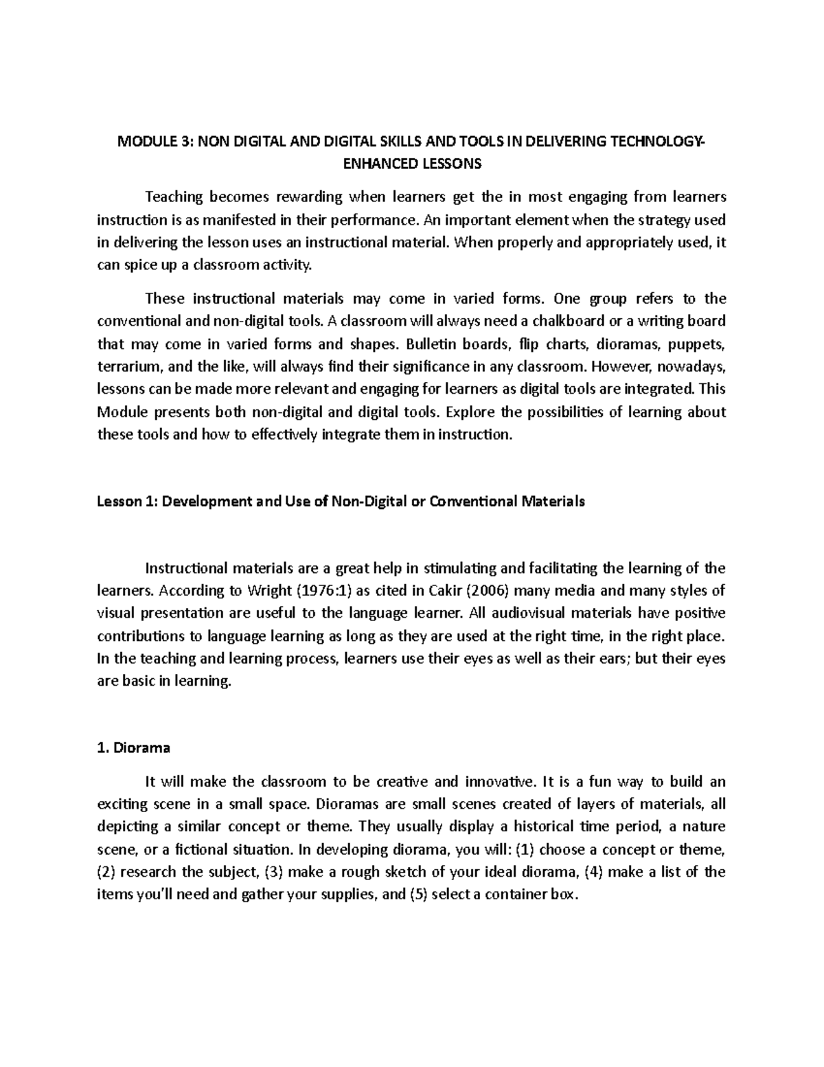 Module 3 Purposive Communication - MODULE 3: NON DIGITAL AND DIGITAL ...