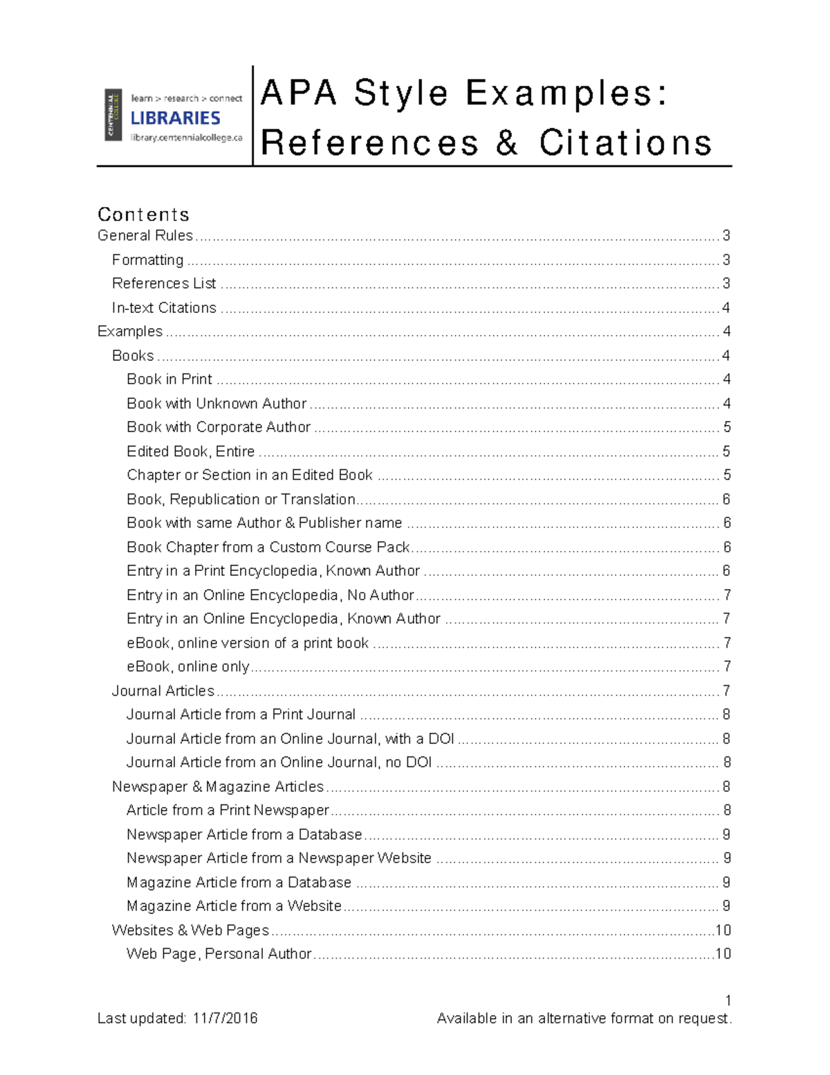 APA Style Examples-References-In-text-Citations-F2017 - References ...