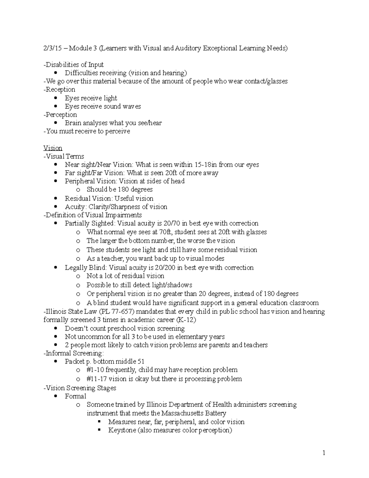Module 3 Lecture Notes 2 3 15 Module 3 Learners With Visual And Module 3 Lecture Notes 2 3 15 Module 3 Learners With Visual And