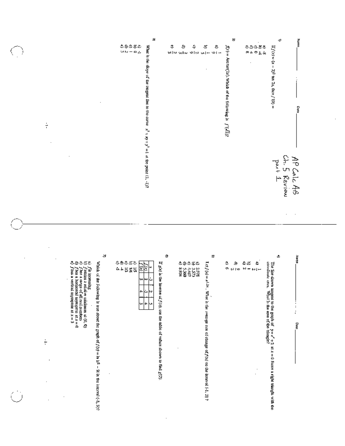 Ch 5 Review Packet MC - Studocu