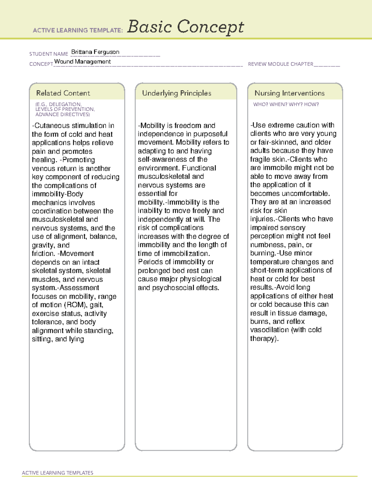 Wound management - treegr - ACTIVE LEARNING TEMPLATES Basic Concept ...