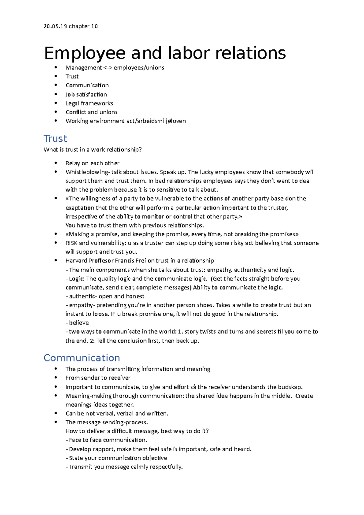 Employee and labor relations.docx 20 - Employee and labor relations ...