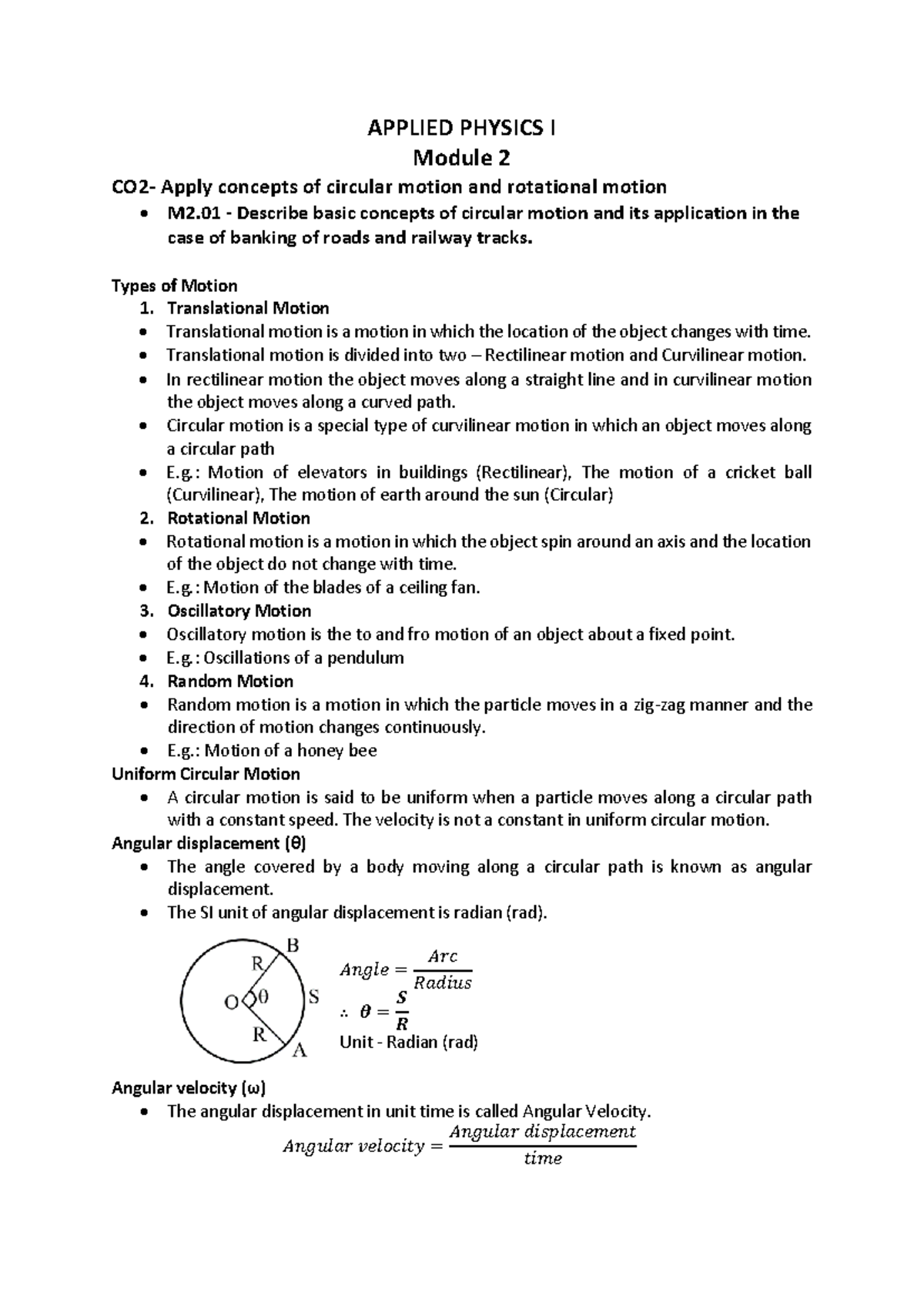 Applied Physics I S1 REV 2021 Module 2 - APPLIED PHYSICS I Module 2 CO2 ...
