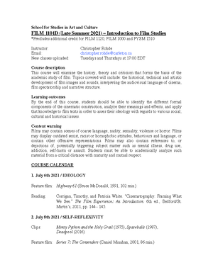Syllabus - School for Studies in Art and Culture FILM 1101A ...