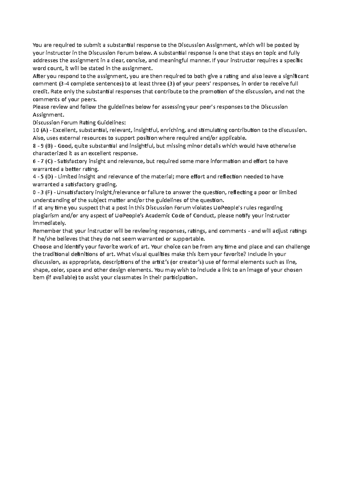 Discussion Forum Unit 1 - You are required to submit a substantial response to the Discussion ...