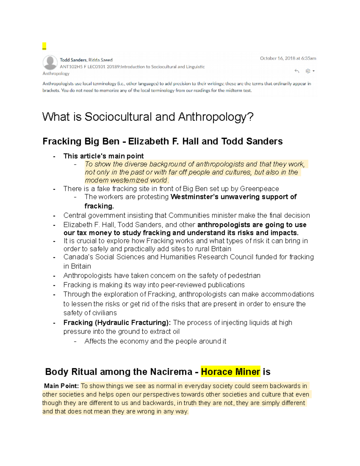 Anthropology sociological (Reading Notes) - What is Sociocultural and ...