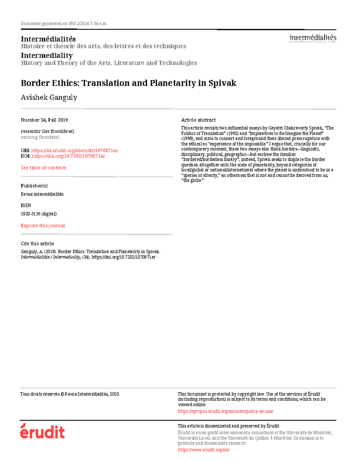 Border Ethics - Tous droits réservés © Revue Intermédialités, 2020 This ...