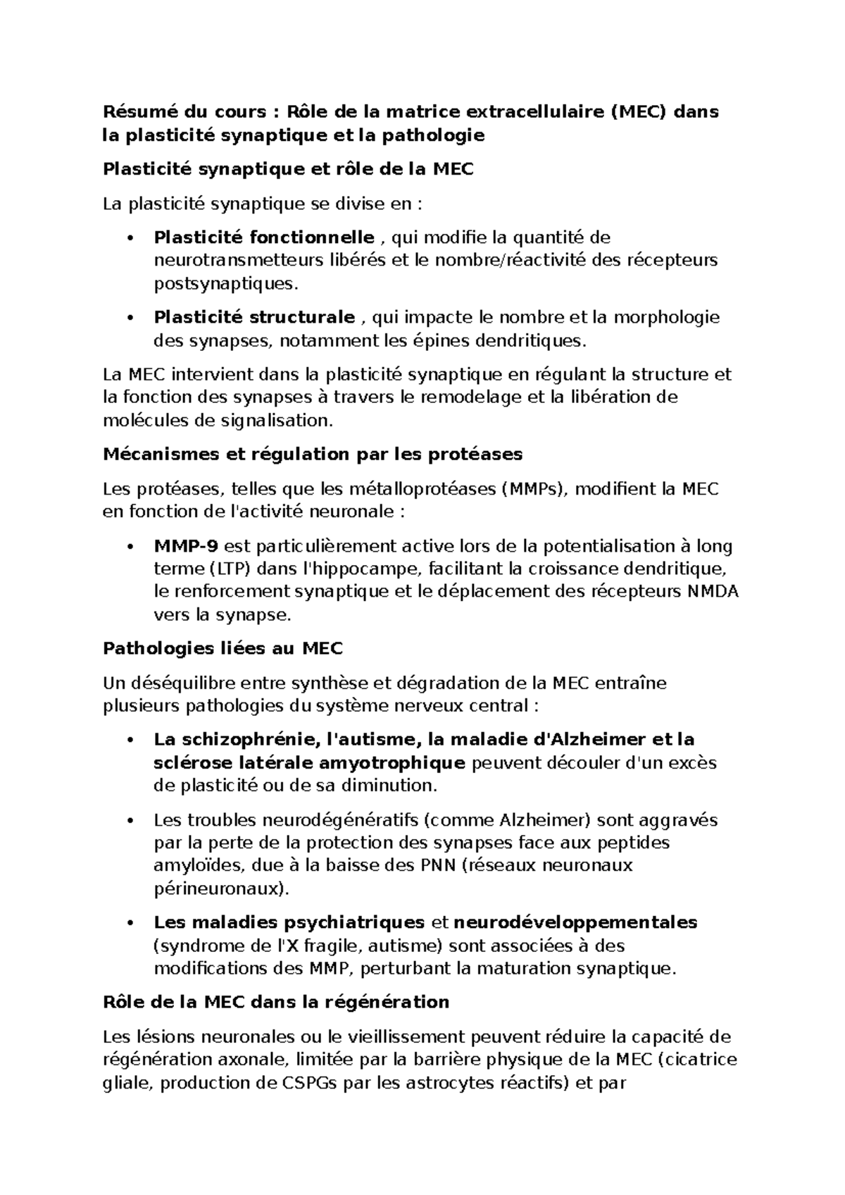 Résumé du cours INSS - Résumé du cours : Rôle de la matrice ...