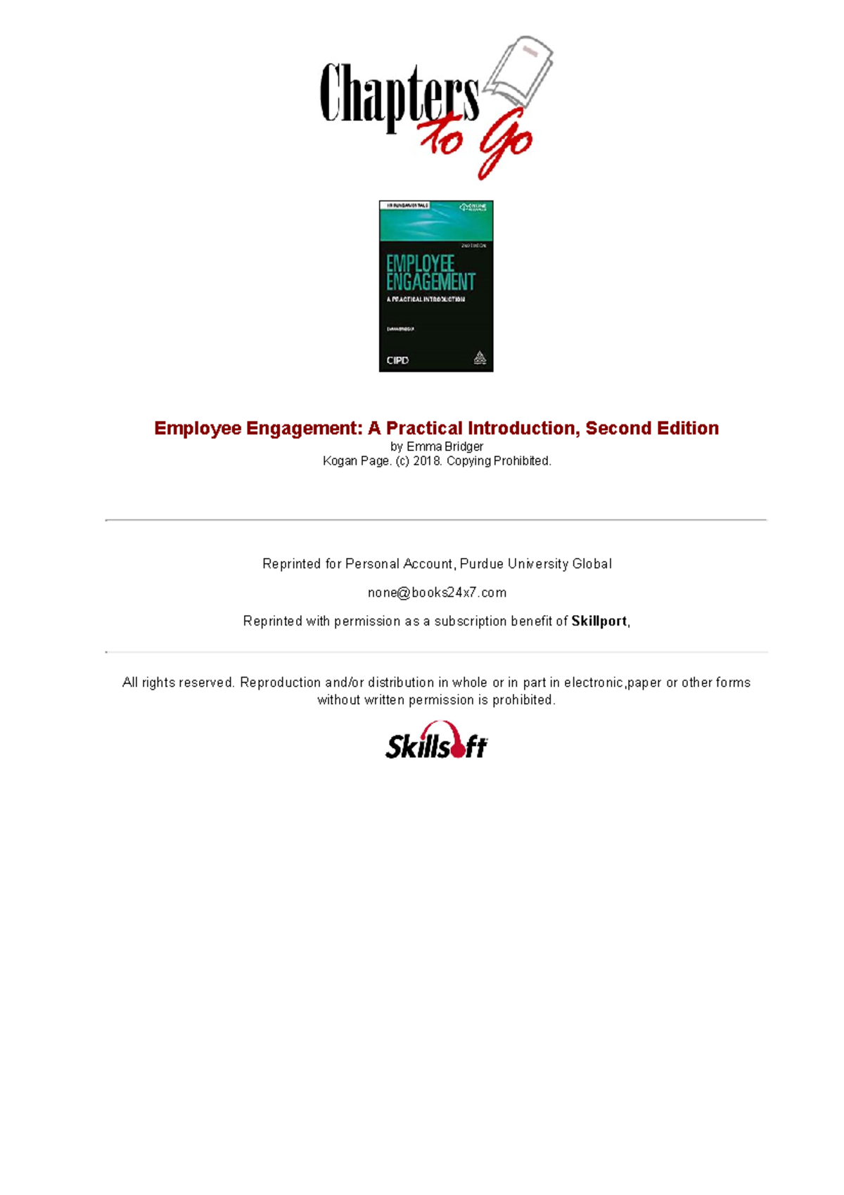 Employee Engagement: A Practical Introduction - Chapter 1 - by Emma ...