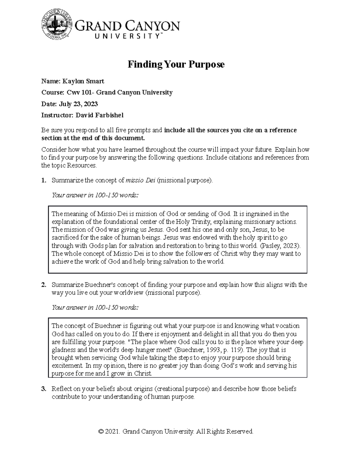 CWV 101 301 RS T7 T8Finding Your Purpose - Finding Your Purpose Name ...