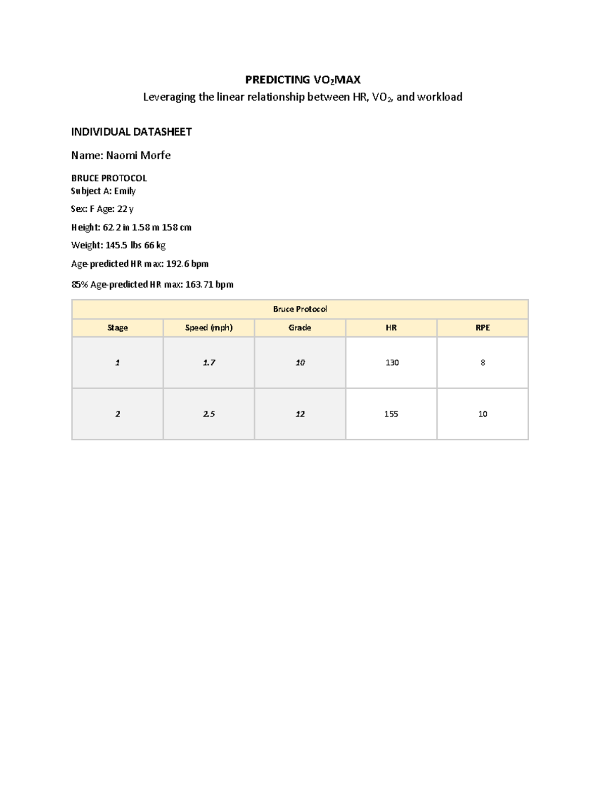 Manual Predicting VO2max - PREDICTING VO 2 MAX Leveraging the linear ...
