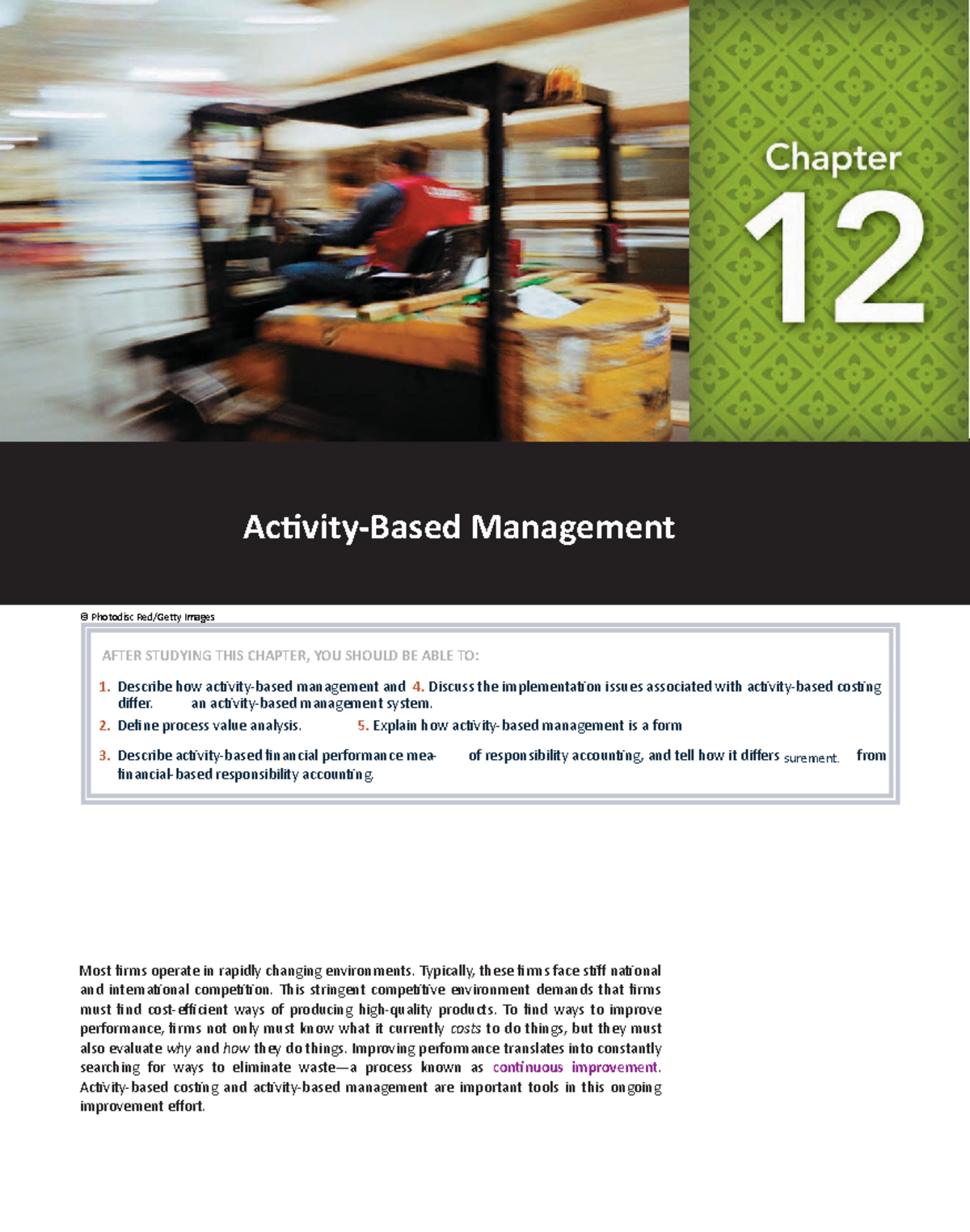 Activity-Based Management - ####### AFTER STUDYING THIS CHAPTER, YOU ...