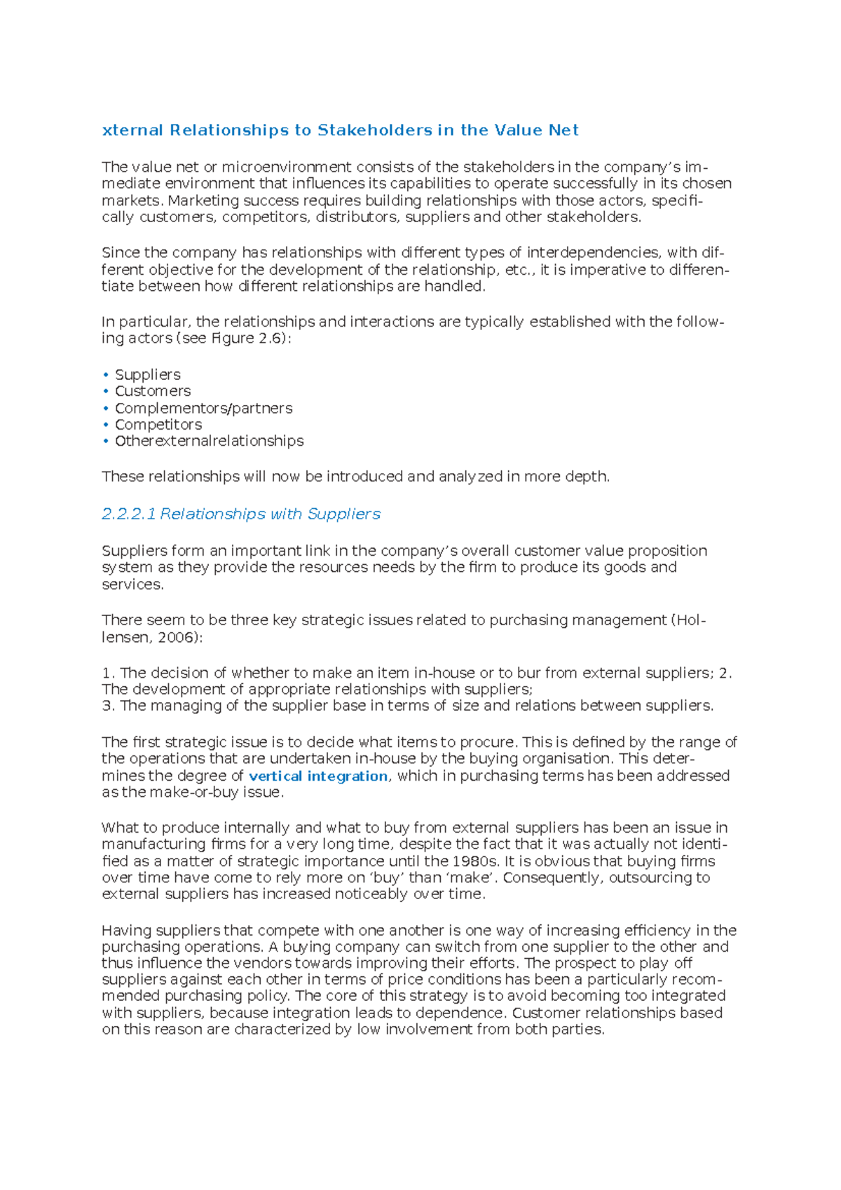 Notes-2 - External Relationships to Stakeholders in the Value Net ...