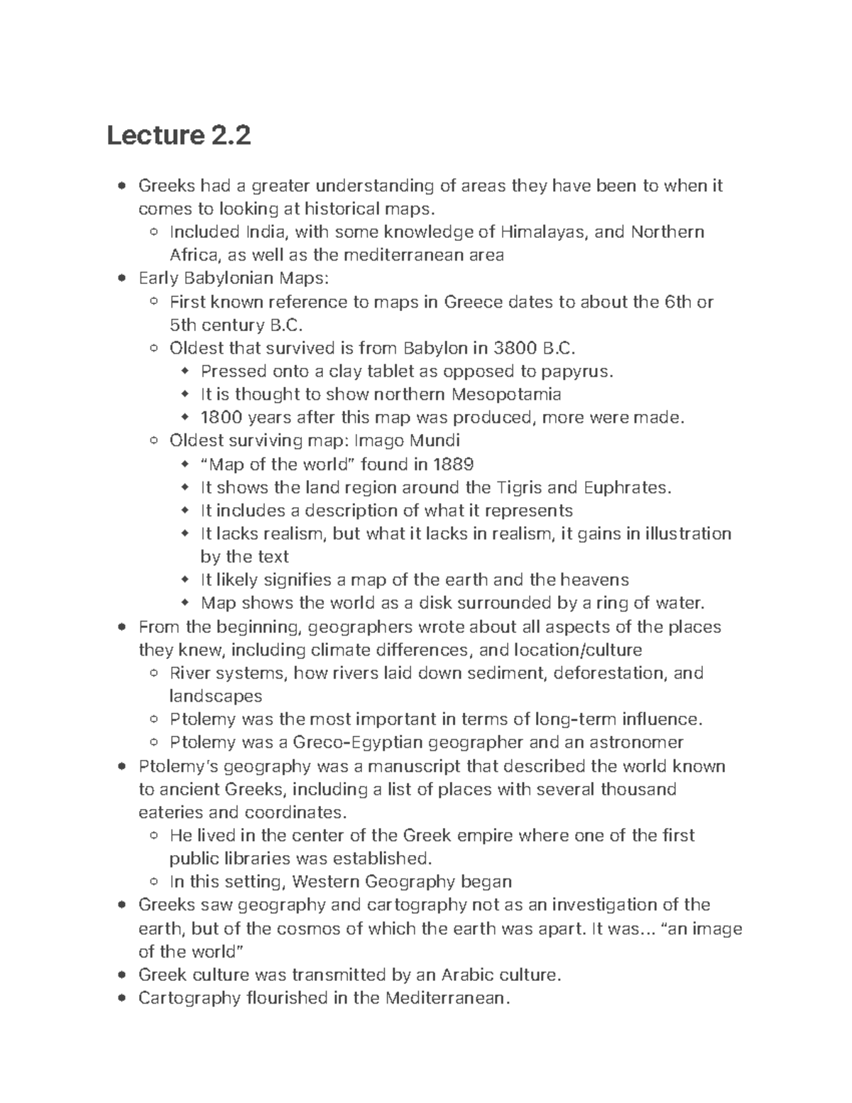 Lecture Chapter 2.2 - Lecture 2. Greeks had a - Studocu