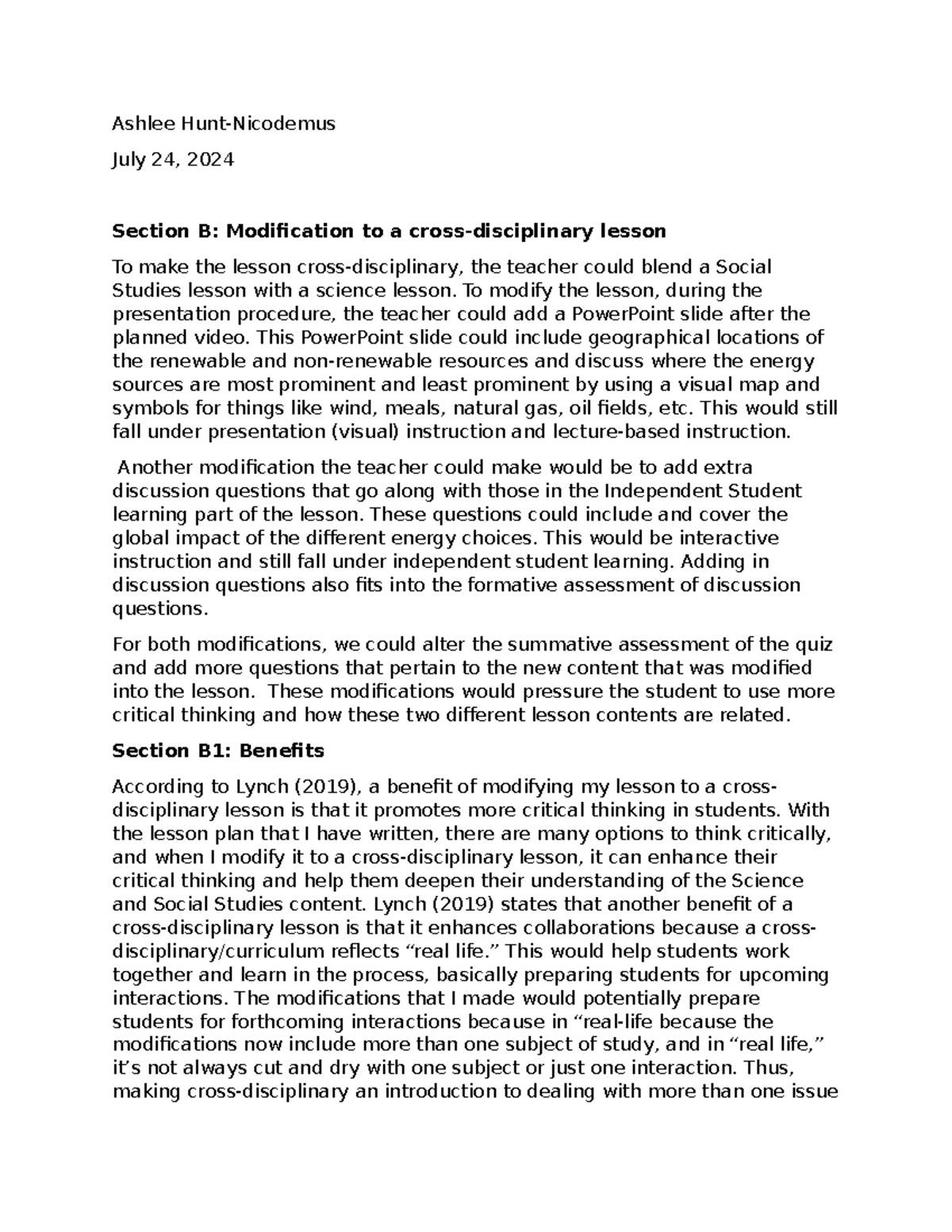 Ahuntnicodemus D091 Task 2 part 2 - Ashlee Hunt-Nicodemus July 24, 2024 ...