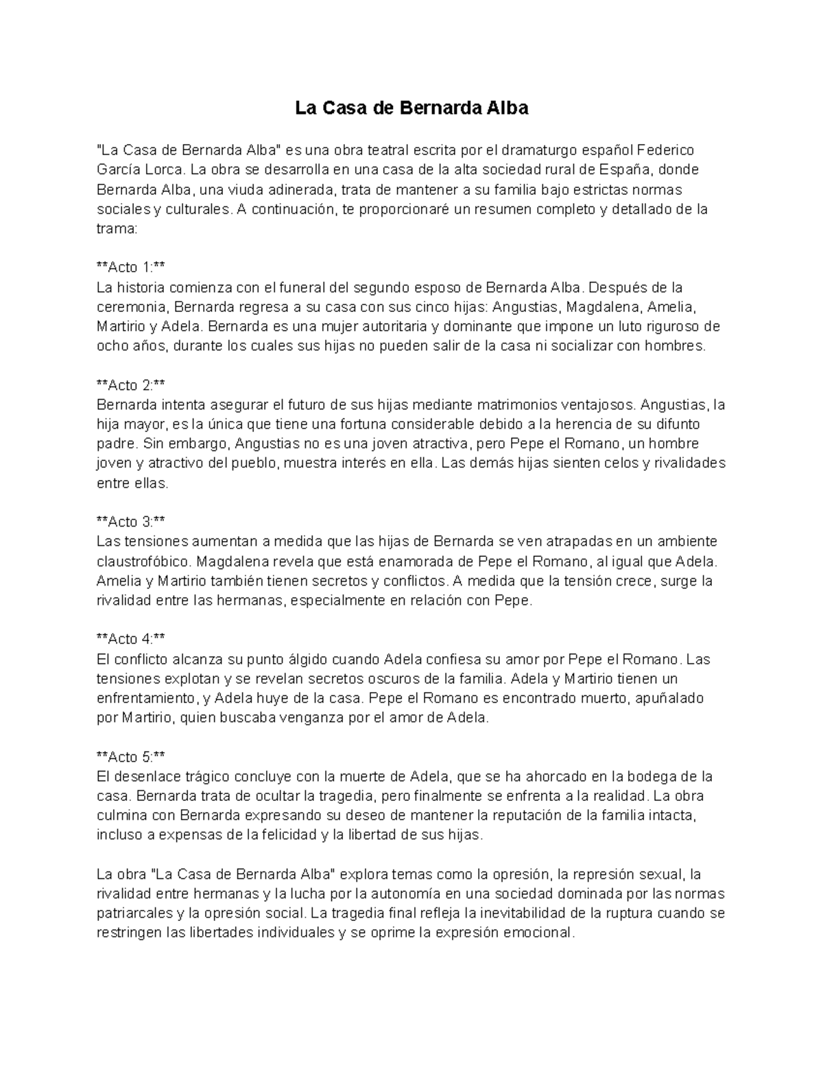 La Casa de Bernarda Alba - La Casa de Bernarda Alba "La Casa de ...