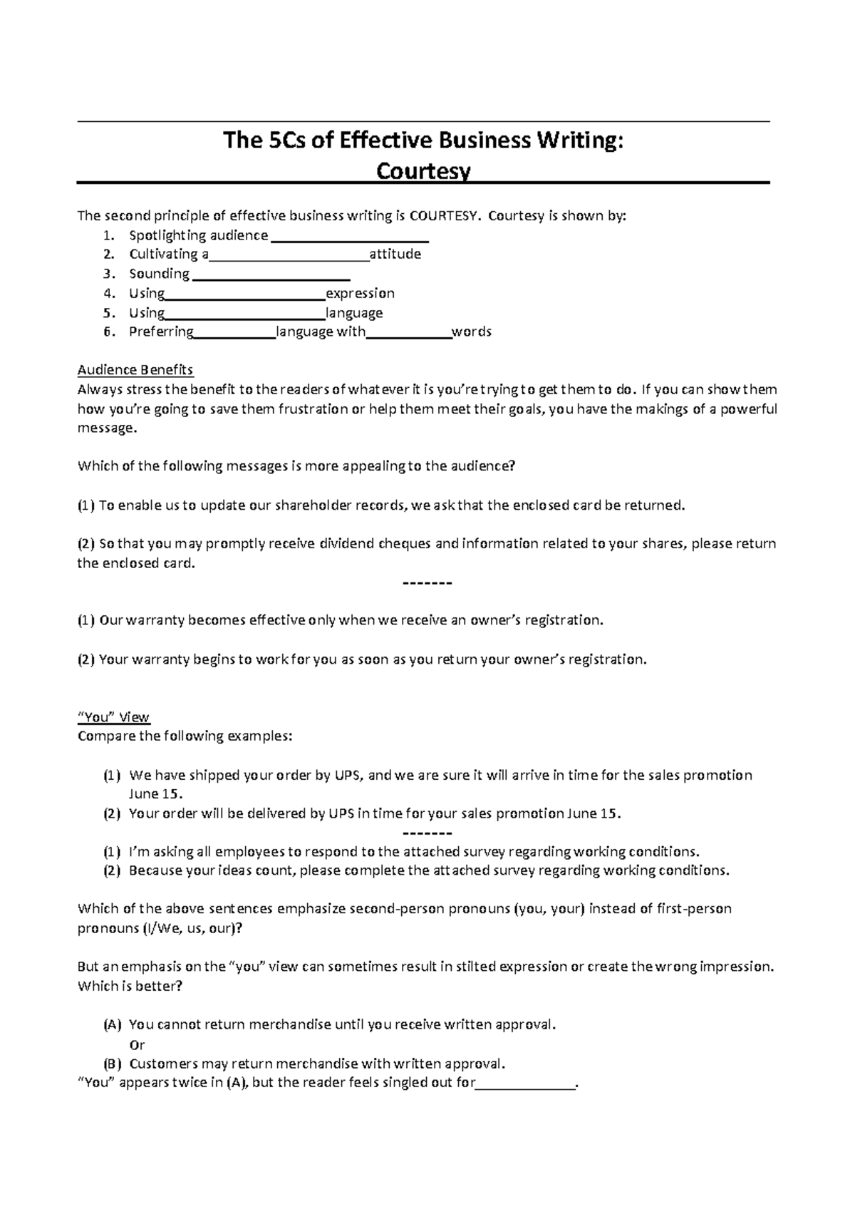 The 5Cs of Effective Business Writing - 3 - The 5Cs of Effective ...