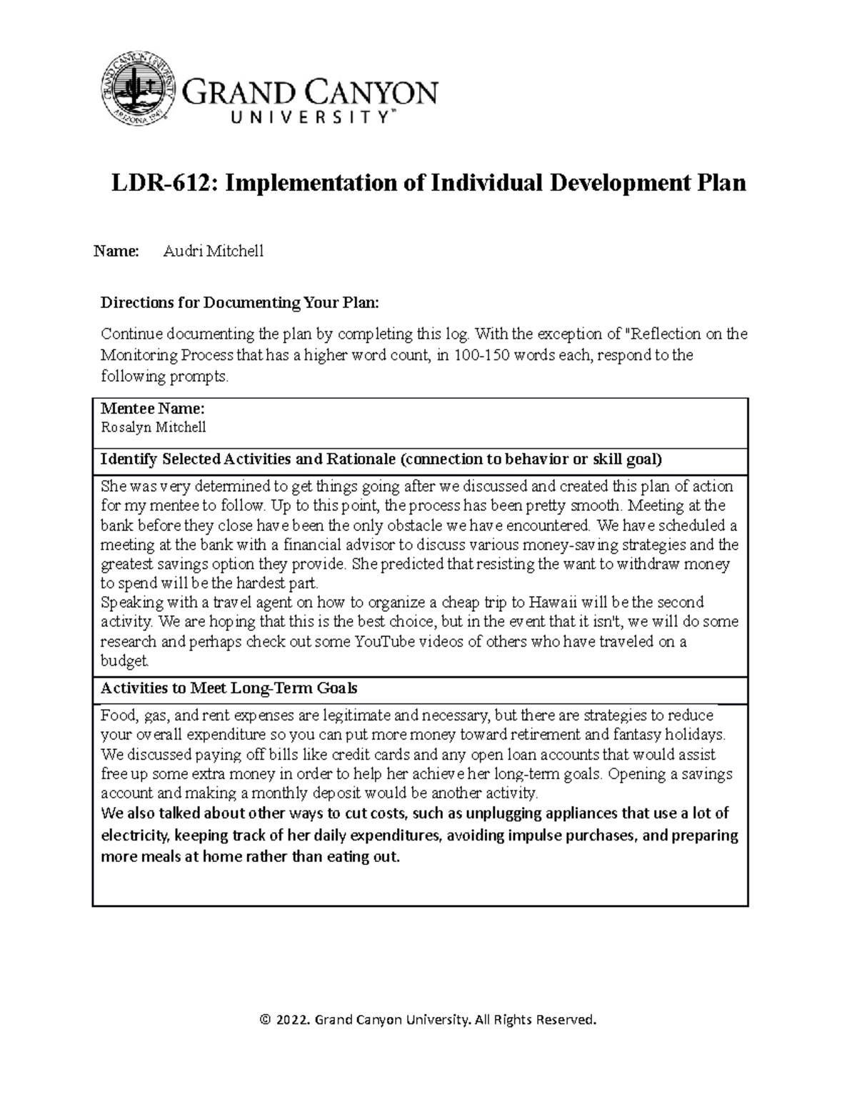 LDR 612 RS T5 IDPImplementationof Individual Development Plan - LDR-612 ...