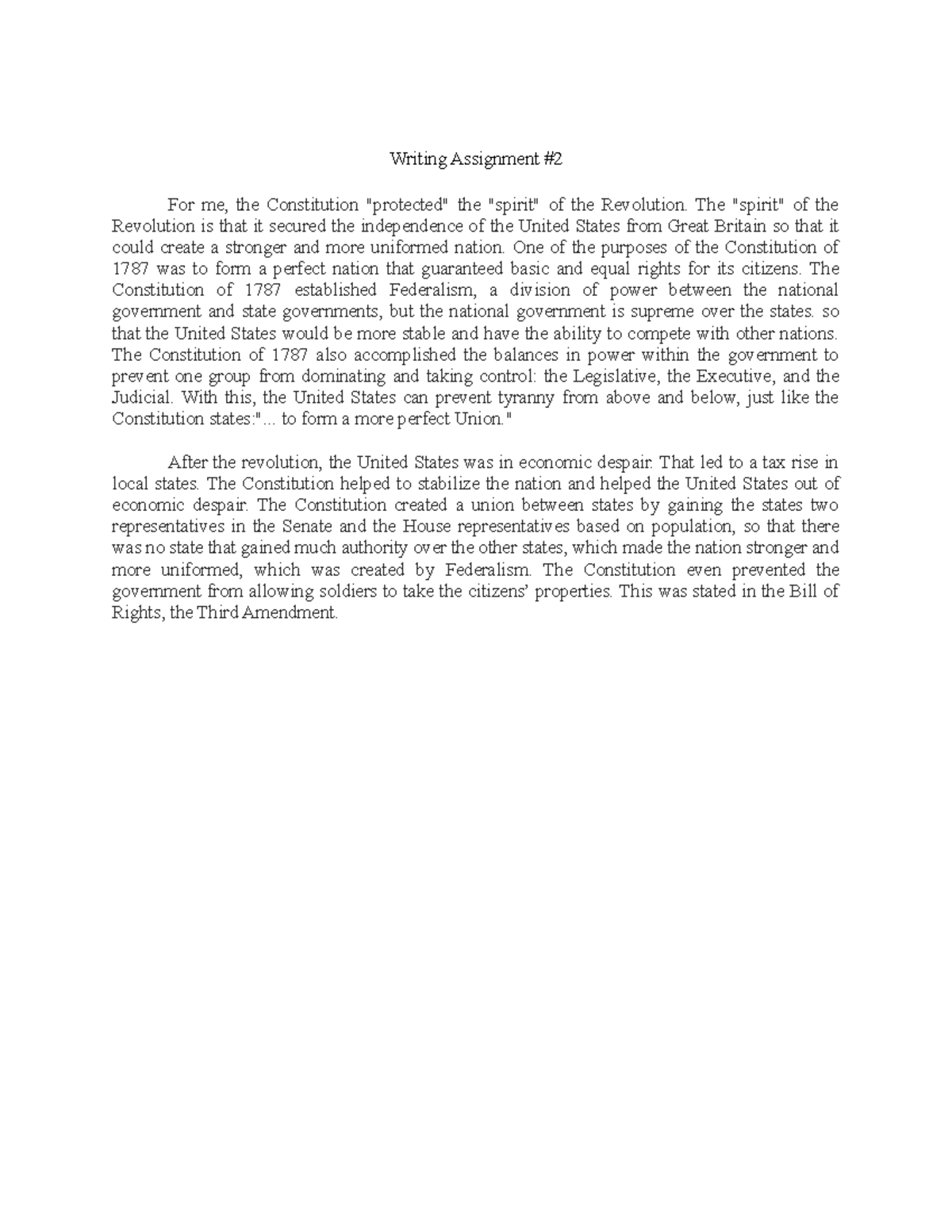 Hist 1301 Assignment 2 - Copy - Writing Assignment # For me, the ...
