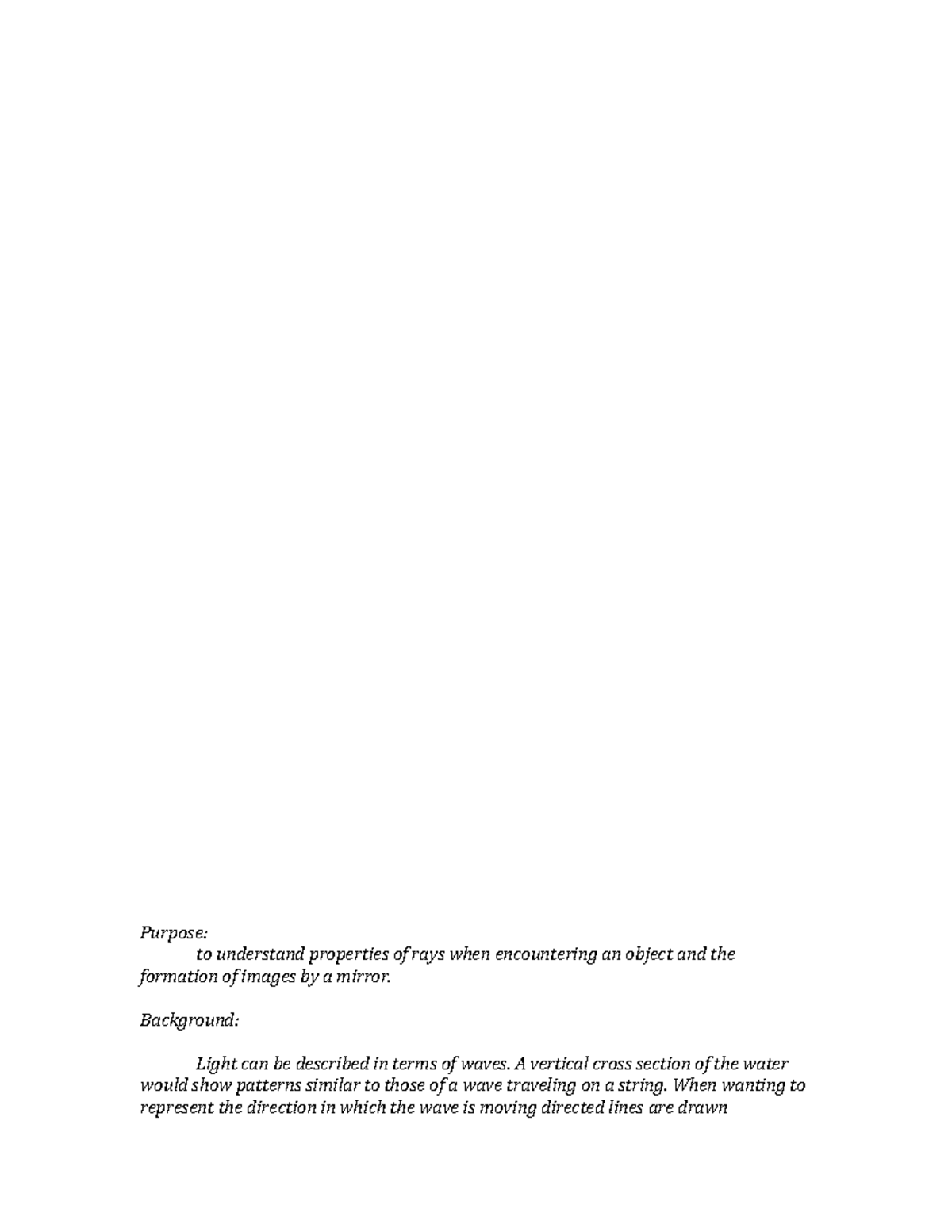 Experiment 13 - Physics Lab 2 labs - Purpose: to understand properties ...