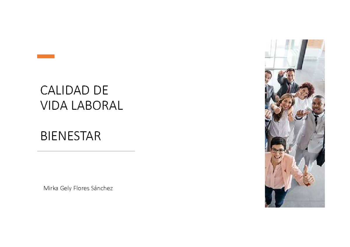 Calidad de vida laboral Bienestar - CALIDAD DE VIDA LABORAL BIENESTAR ...