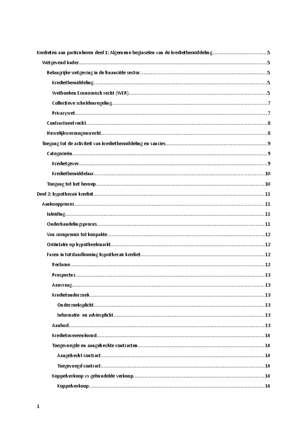 Kredieten aan particulieren ...