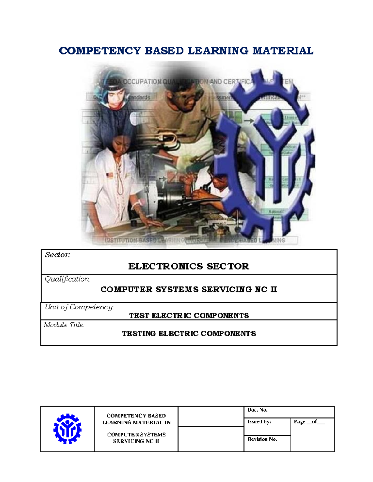 CBLM 7 Testing Electronic Components - COMPETENCY BASED LEARNING ...
